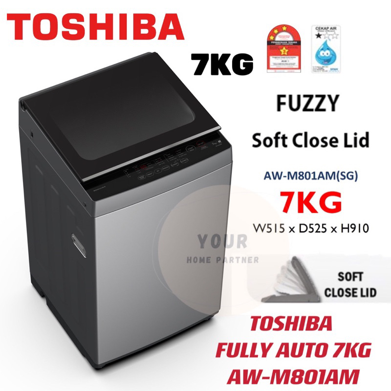 Toshiba 7KG Fully Auto Washing Machine 7KG AW-J800AM AW-M801AM(SG ...