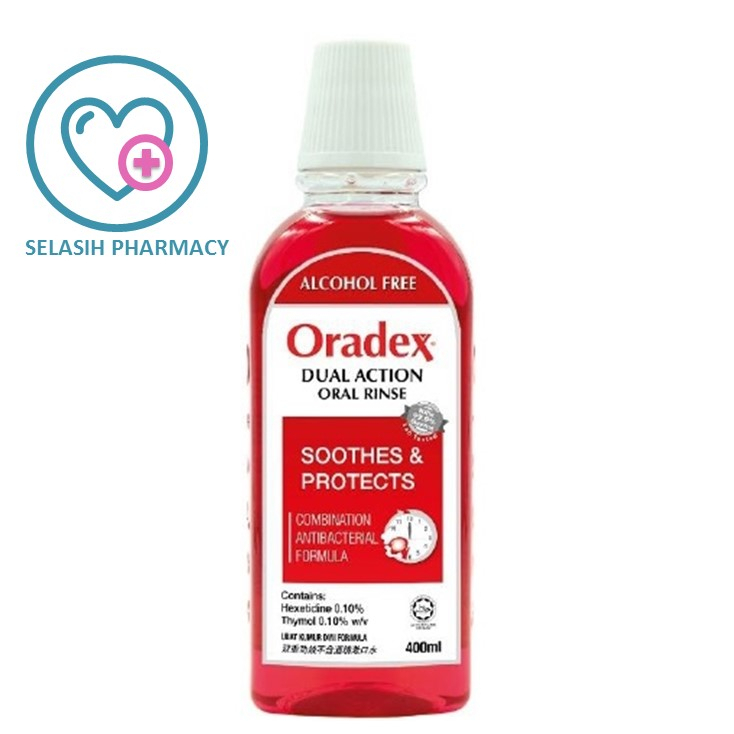 ORADEX DUAL ACTION ORAL RINSE SOOTHES & PROTECTS 400ML | Shopee Malaysia