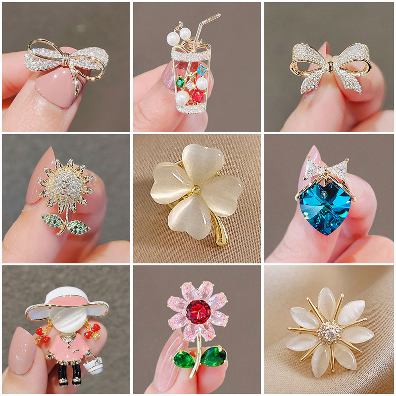 Fashion Brooch Buckle Corsage Small Pin Safety Pin Fixed Clothes Women
