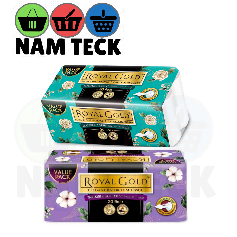 Royal Gold Thicker & Soft Luxurious Interleaf Bathroom Tissue / Elegant ...