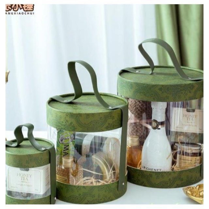 Round Green Gift Box Birthday Gift Box Hard Boxes Wedding Gift | Shopee ...