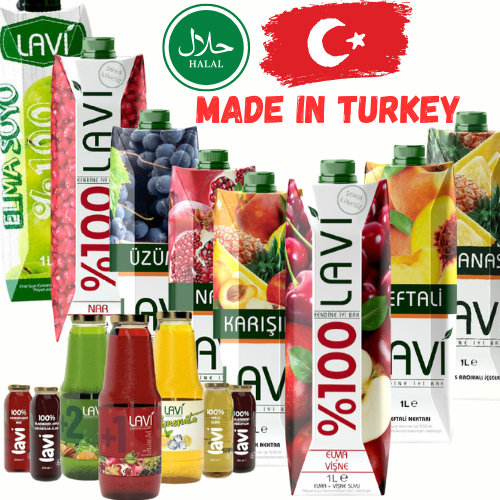 Natural Jus Fruit Juice Lavi 100% Natural Assorted Flavors, Pomegranate ...