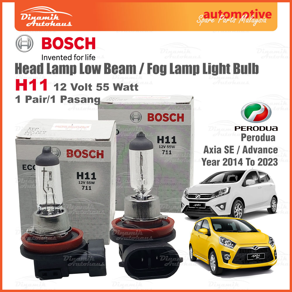 Perodua Axia SE AV Year 2014 To 2023 Headlamp Low Beam Foglamp Halogen ...
