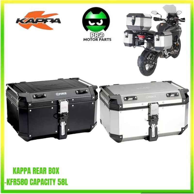 KAPPA TOP BOX KFR880 ALUMINIUM 58L MOTORCYCLE K FORCE MONOKEY KFR580A ...