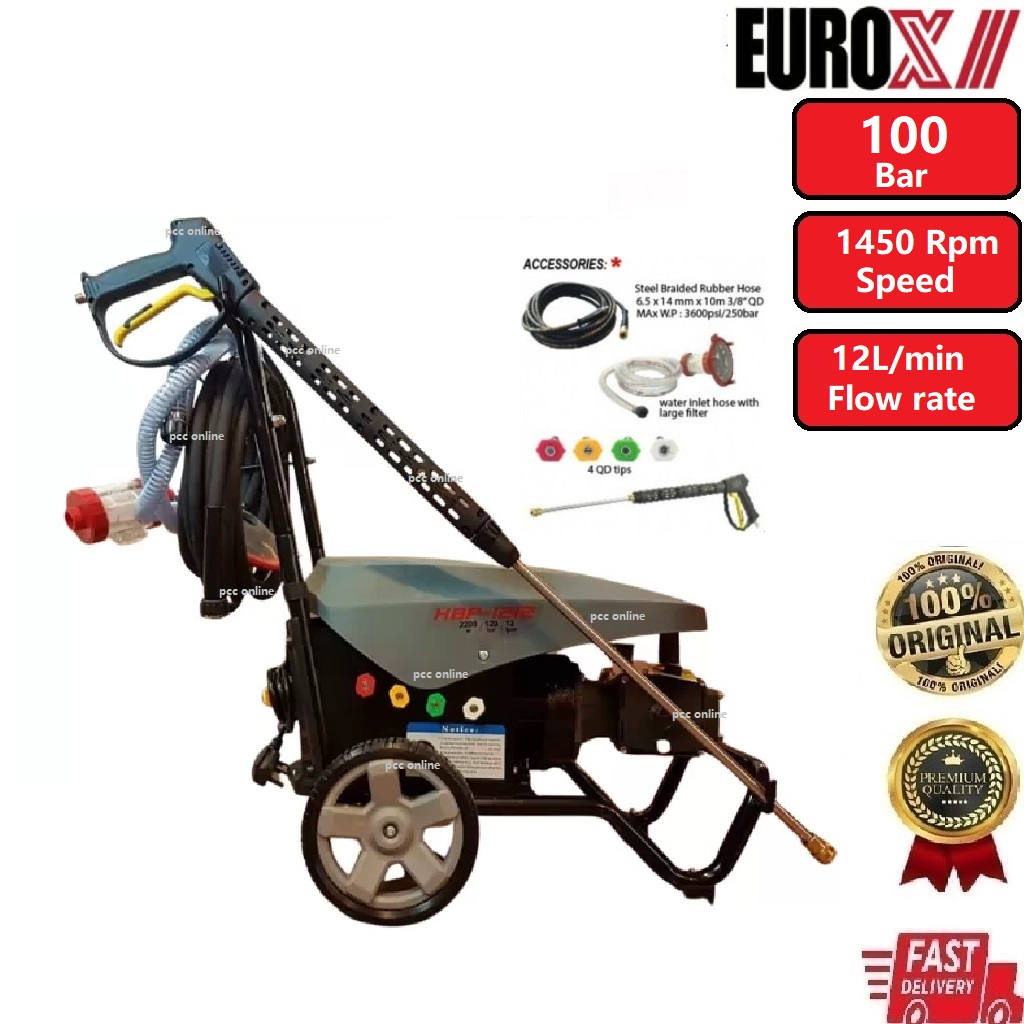 EuroX HBP1012 3HP 100Bar Electric High Pressure Washer (Heavy Duty) | Shopee Malaysia