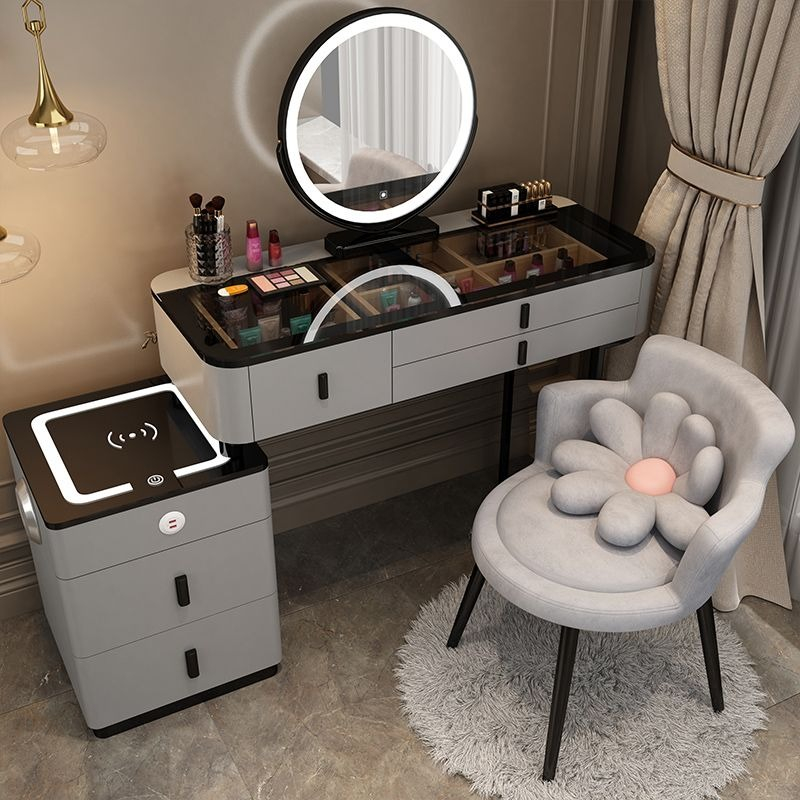 ⭐Smart dressing table wireless charging light luxury Nordic bedroom ...