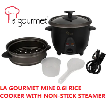 La Gourmet Rice Cooker 0.6L Red or Black Brand new non-stick steamer ...