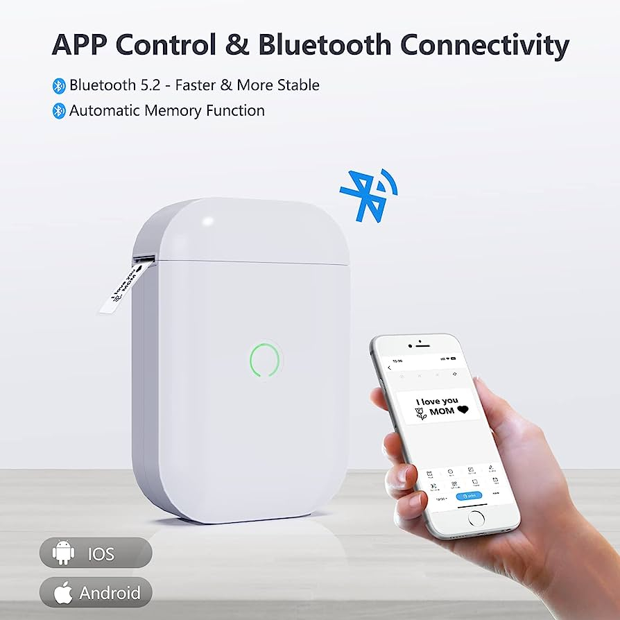 PikDik Mini Bluetooth Label Makers - D11 White Label Maker Machine with ...