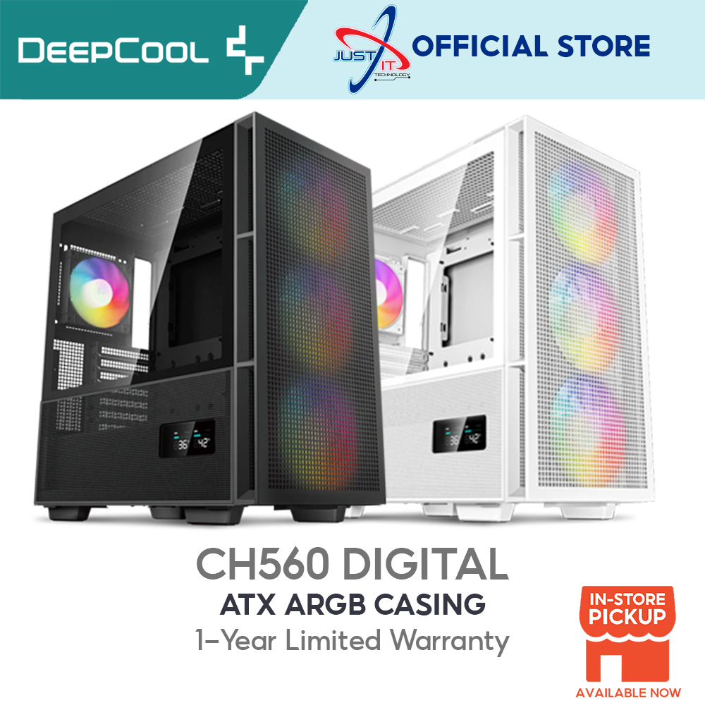 DEEPCOOL CH560 DIGITAL ARGB ATX CASING (BLACK / WHITE) | Shopee Malaysia