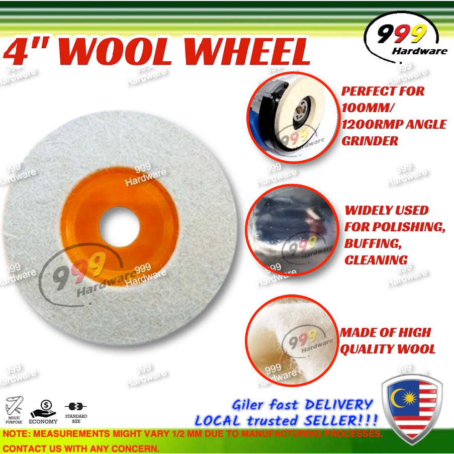 999 WOOL WHEEL 4 INCH / ANGLE GRINDER WOOLEN WHEEL FELT POLISHING DISC ...