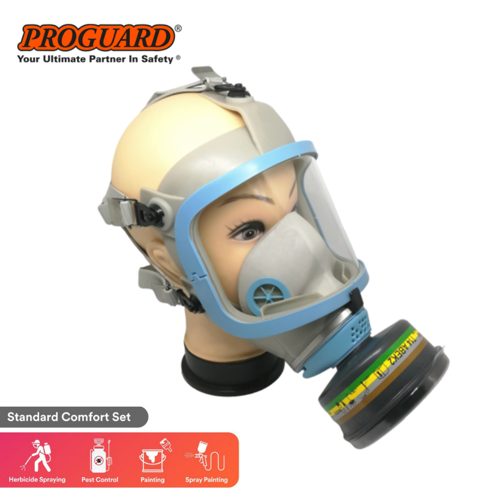Adjustable Full Face Respirator With Class 2 Combination Filter Single ...