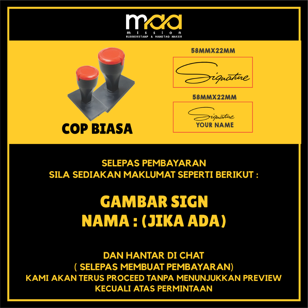 Signature Stamp Chop / Parcel Receive Chop / Invoice Chop | Shopee Malaysia
