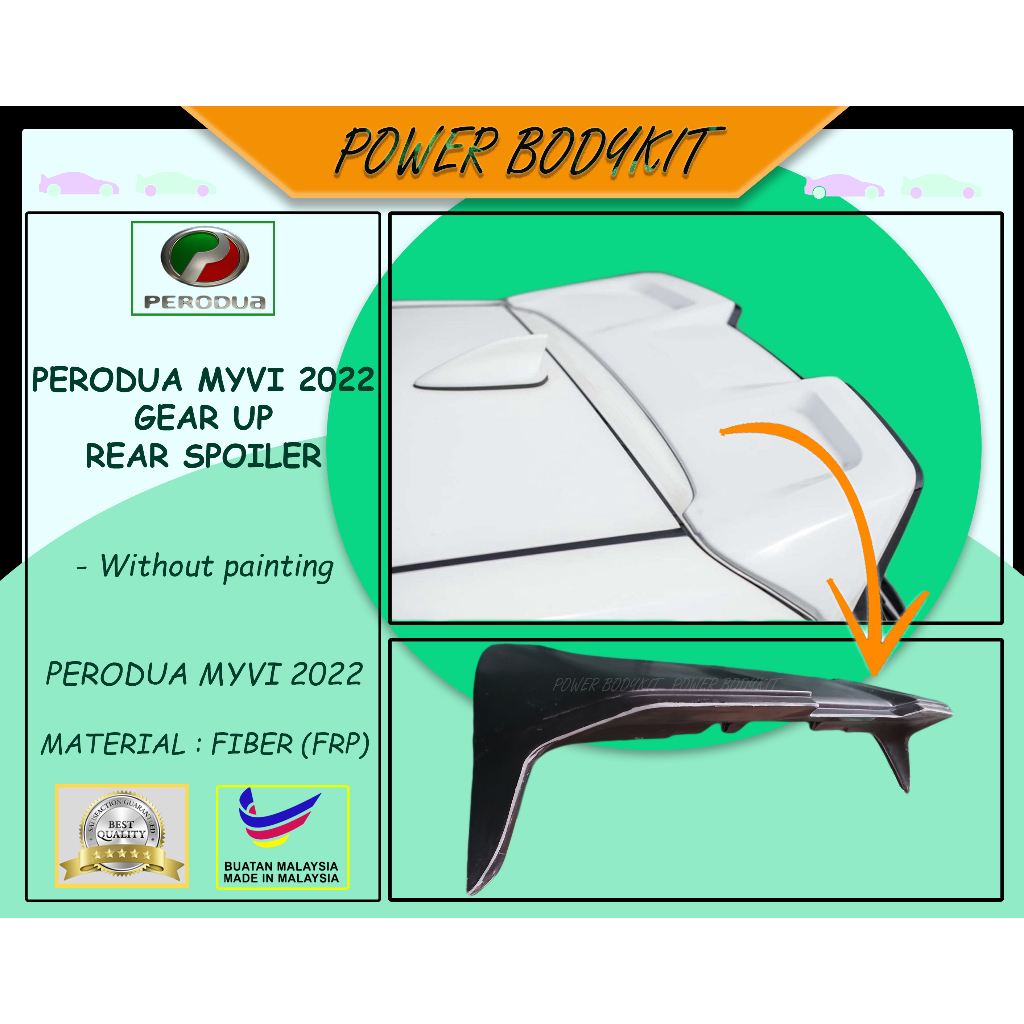 READY STOCK Perodua Myvi 2022-2024 Gear Up Rear Spoiler 2022 2023 2024 ...