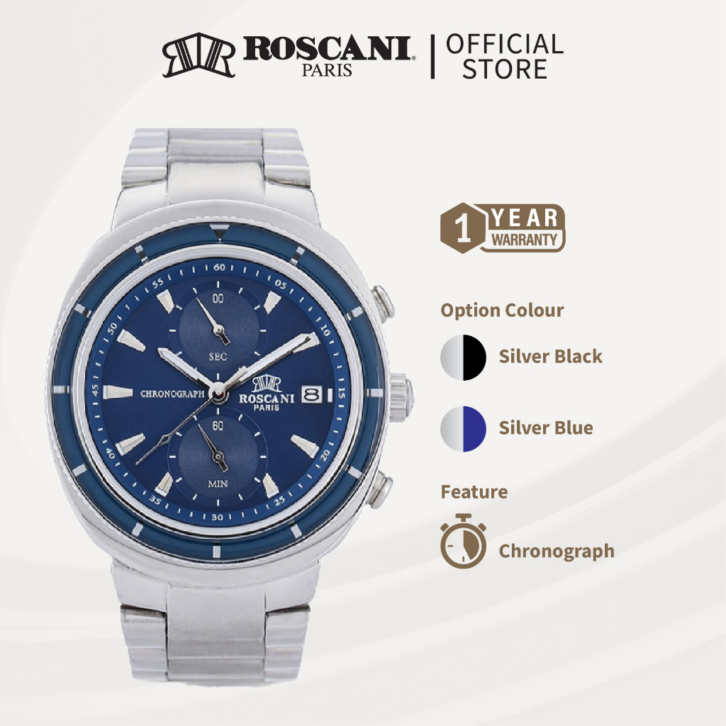 Roscani Oscar 971 Bracelet Men Watch - Ceramic Bezel + WR 5ATM ...