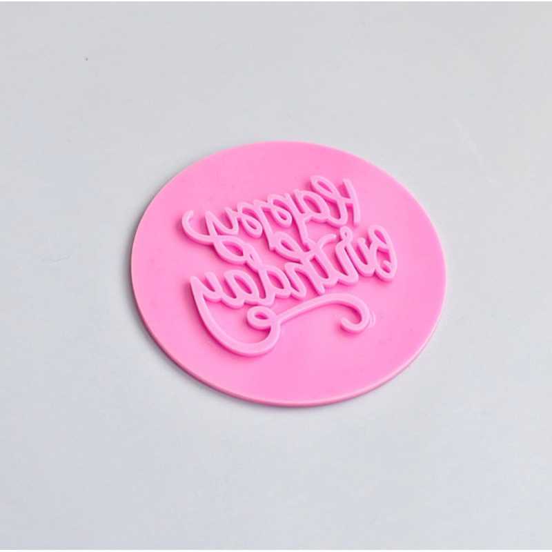Happy Birthday Wording Mould Embossed Chocolate Fondant Mold Birthday ...