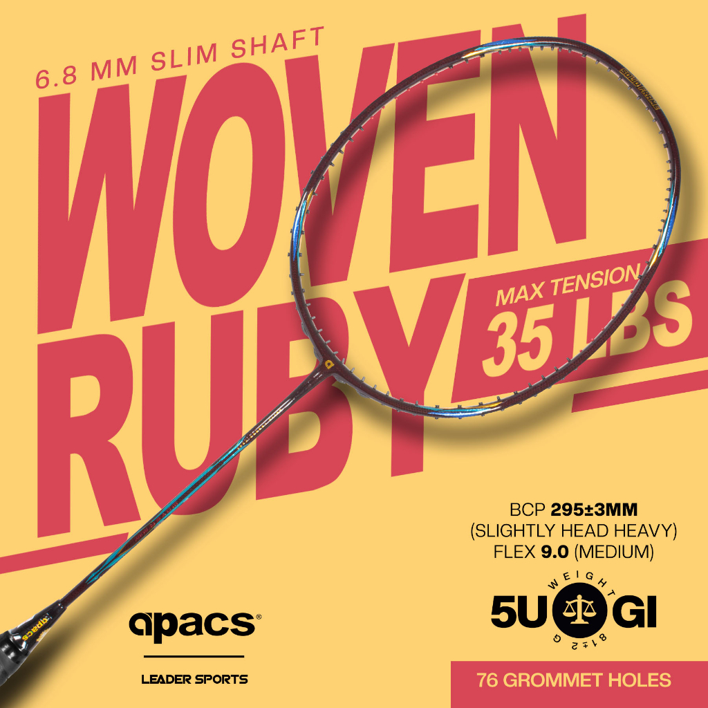 (FREE STRING & GRIP) APACS BADMINTON RACKET WOVEN RUBY | Shopee Malaysia