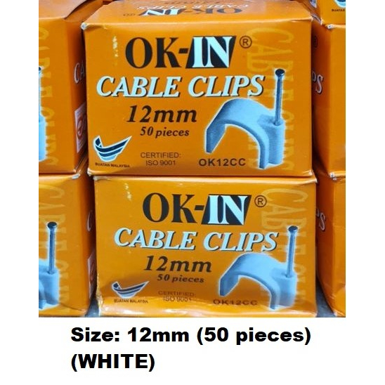 OK-IN PVC Wall Cable U Nail Clips Wire Clips Klip Paku (4mm-35mm ...