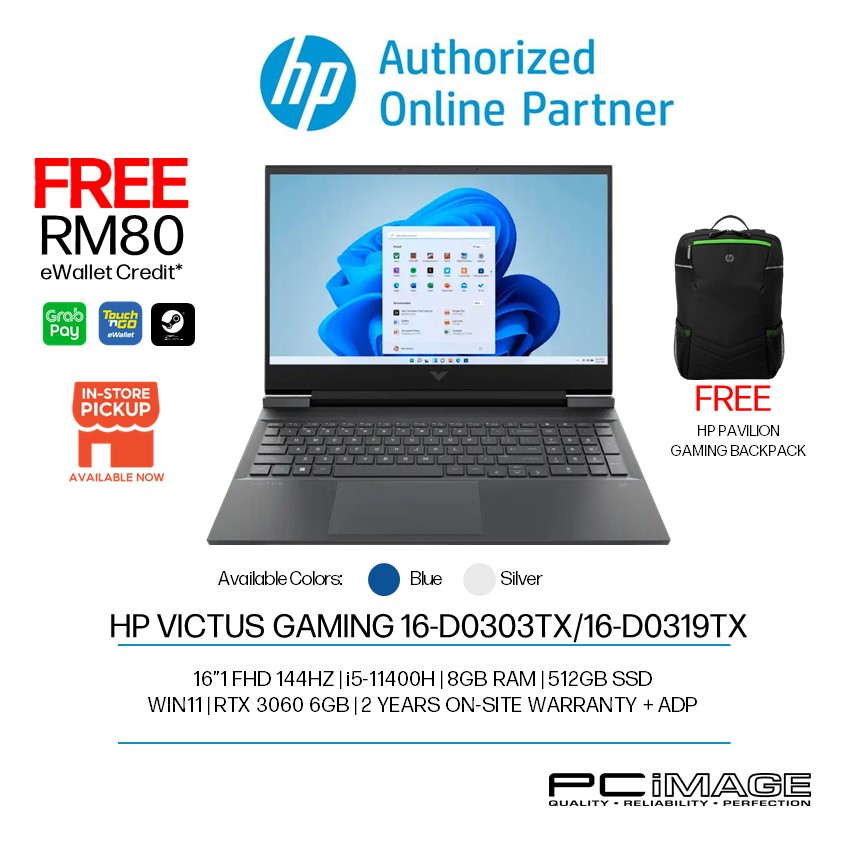 HP VICTUS GAMING 16-D0303TX / 16-D0319TX (I5-11400H/8GB/512GB/RTX3060 ...