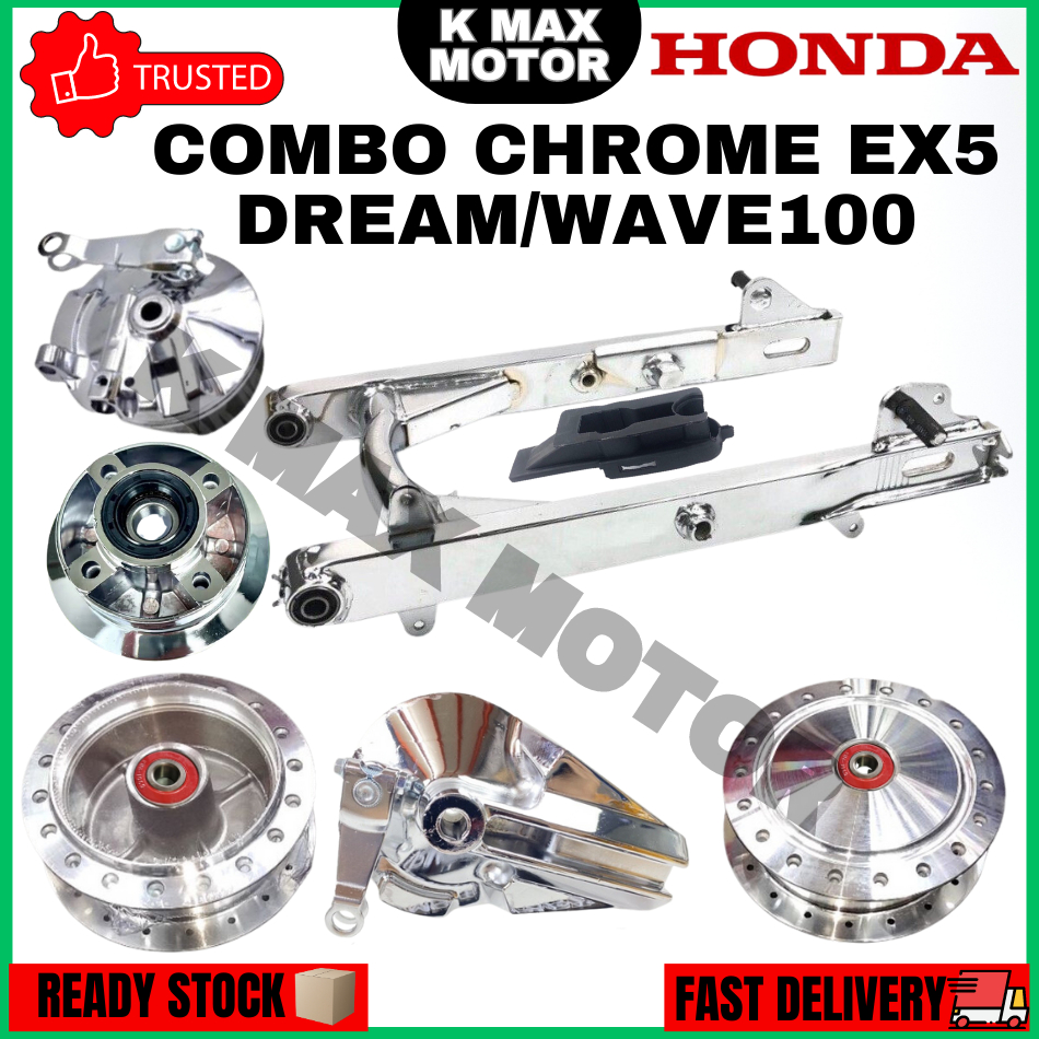 Combo Set Ex5 Dream Wave100 Hub Chrome Buyung Depan Belakang Spocket ...