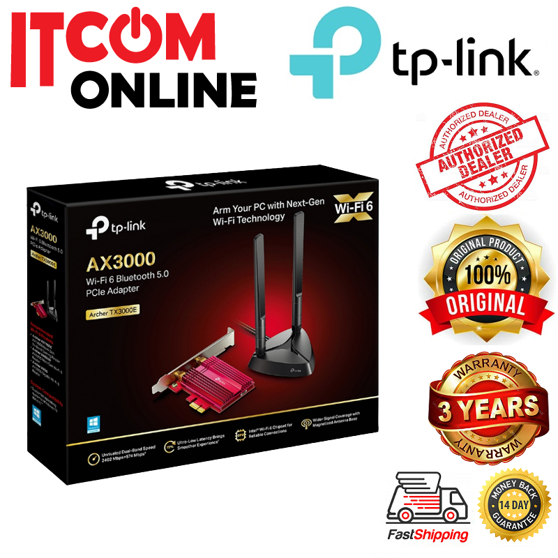TP-LINK WIFI 6 DUALBAND AX3000+BLUETOOTH 5.0 PCI-E ADAPTER (ARCHER ...