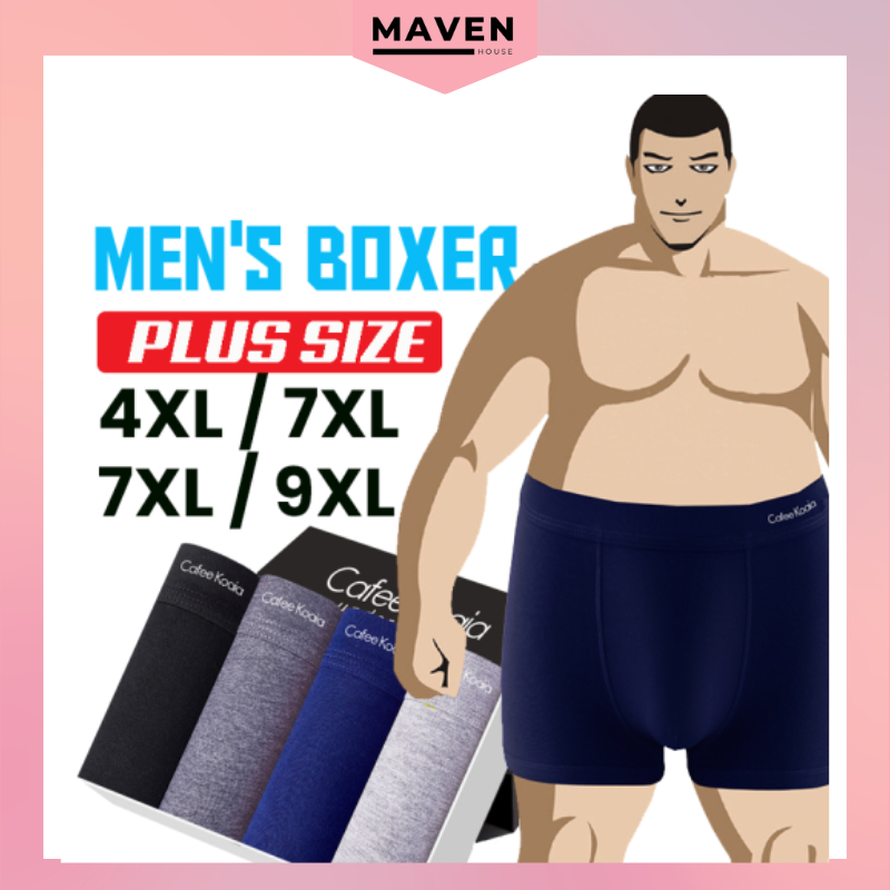 [MAVEN] 85-150KG 1-4 pack Plus Size Boxer men 100 cotton big size ...
