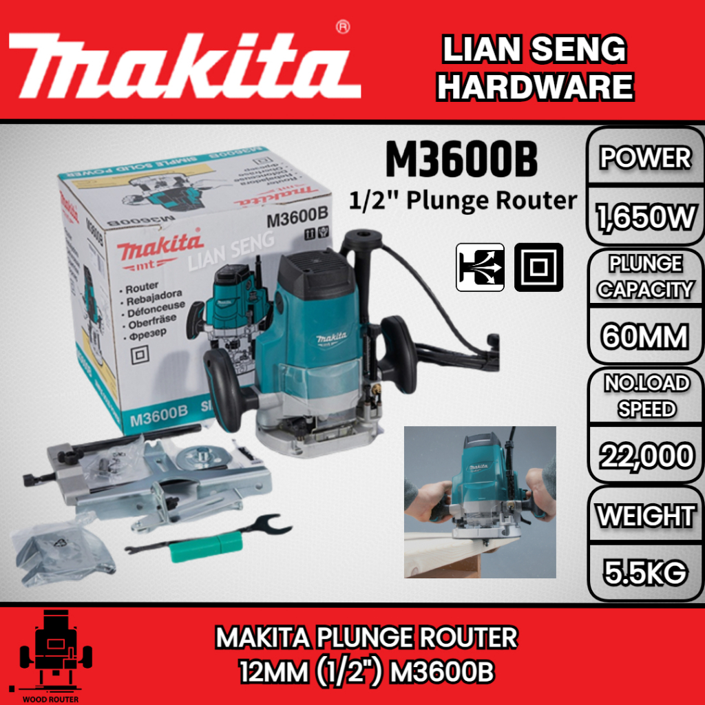 MAKITA ROUTER 12MM (1/2") M3600B | Shopee Malaysia