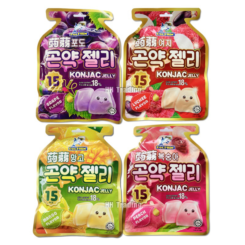 20g x 15pcs CAPTAIN DOLPHIN KONJAC JELLY (GRAPE / LYCHEE / MANGO / PEACH) | Shopee Malaysia