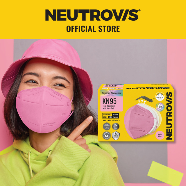 Neutrovis KN95 Face Respirator 20s - Ballet Pink (NOSE PAD) | Shopee ...