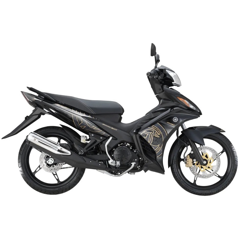 COVERSET YAMAHA LC135 V3 HITAM BATIK GOLD STRIPE (TAK SIAP TAMPAL) LCV3 LC v3 cover set body set ...