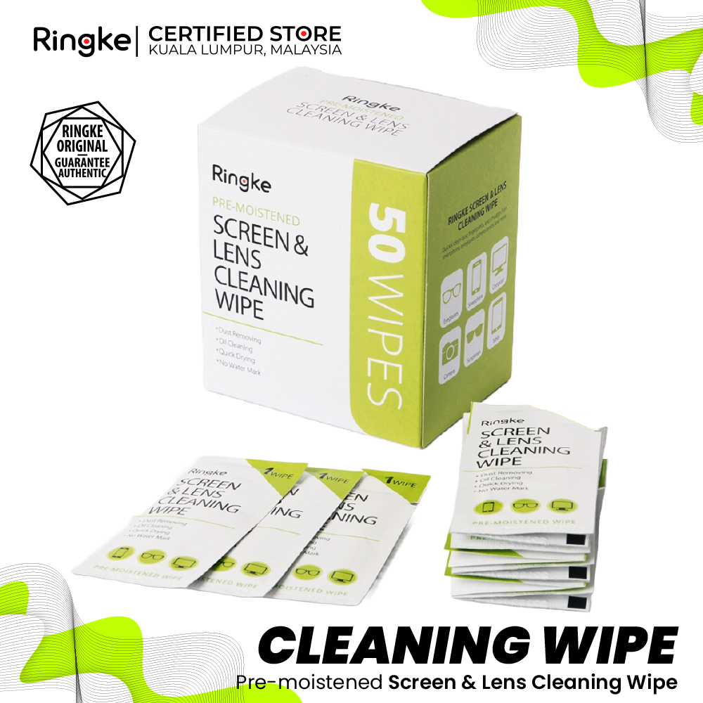 RINGKE® Screen & Lens Cleaning Cleaning Wipe (50-Pack) Oil Cleaning for ...