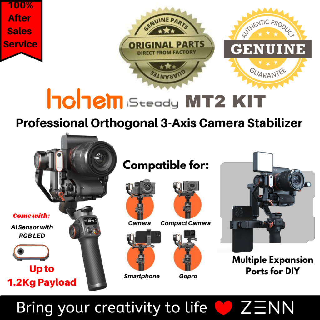 Hohem iSteady MT2 / MT2 Kit Professional Orthogonal 3-Axis Camera ...