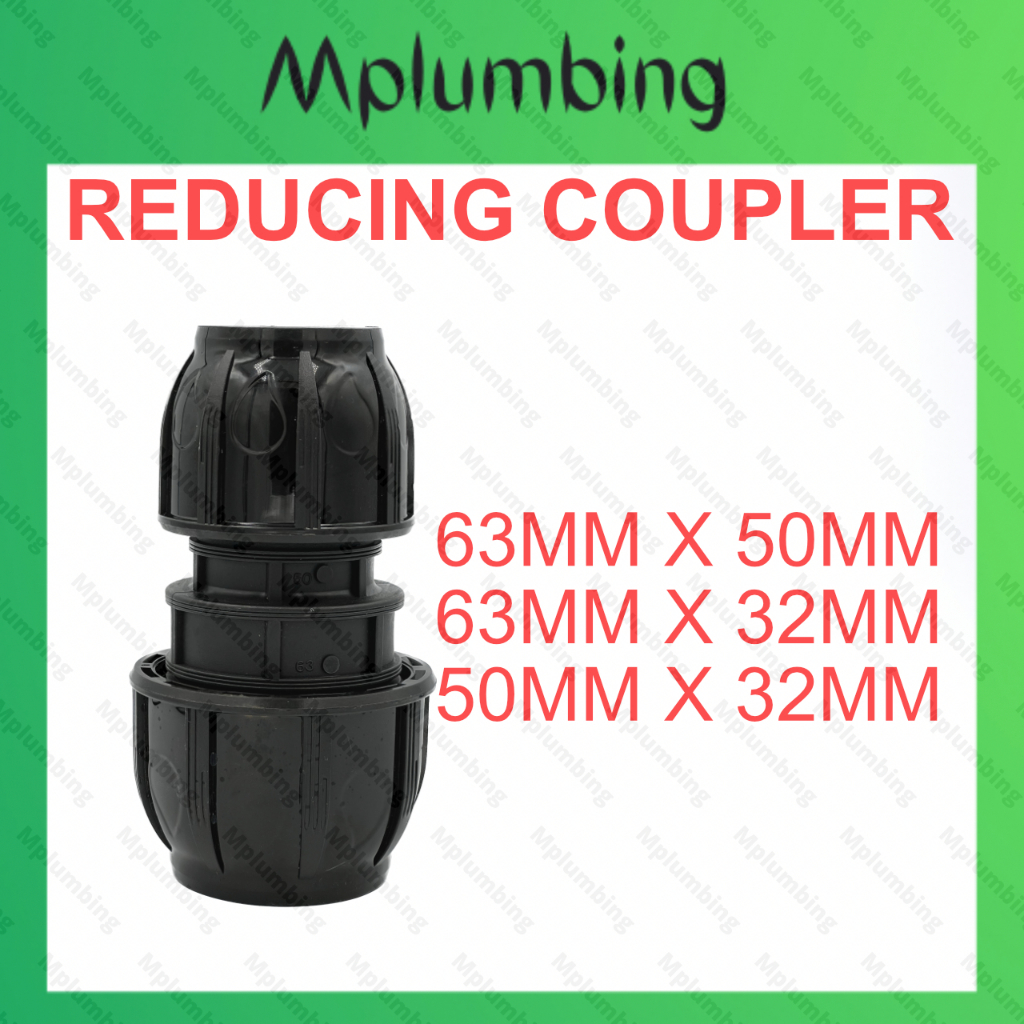 (SIRIM) REDUCING COUPLER HDPE POLYPIPE SOCKET POLY REDUCER RC 63MM 50MM ...