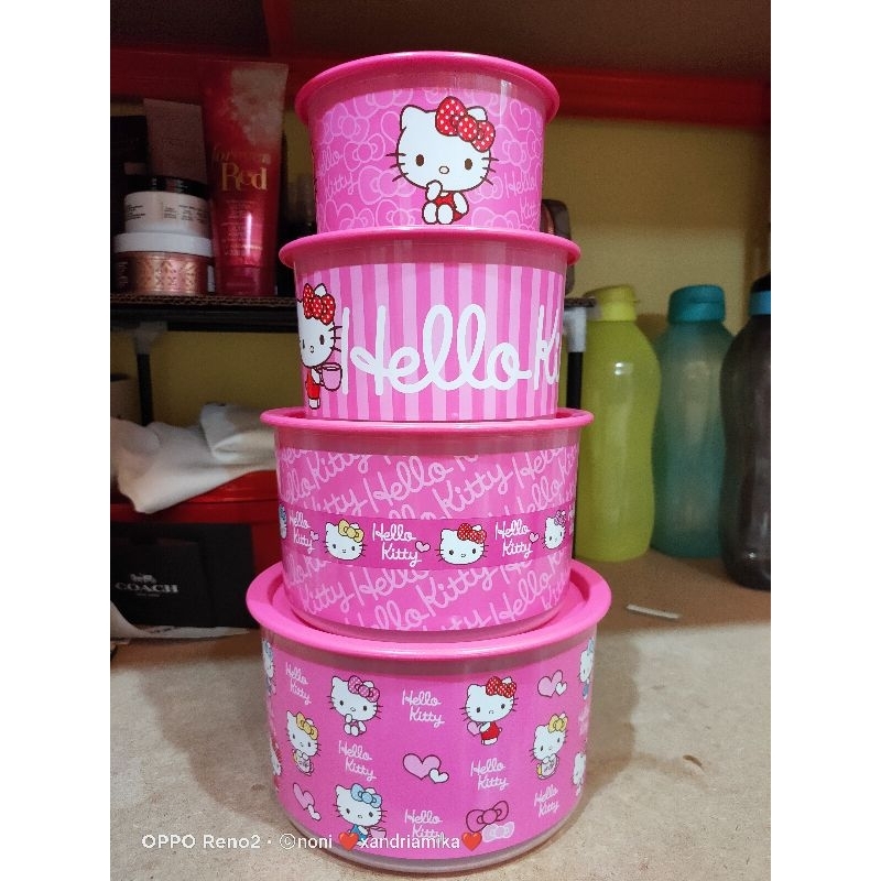 TUPPERWARE LIMITED EDITION HELLO KITTY ONE TOUCH SET | Shopee Malaysia