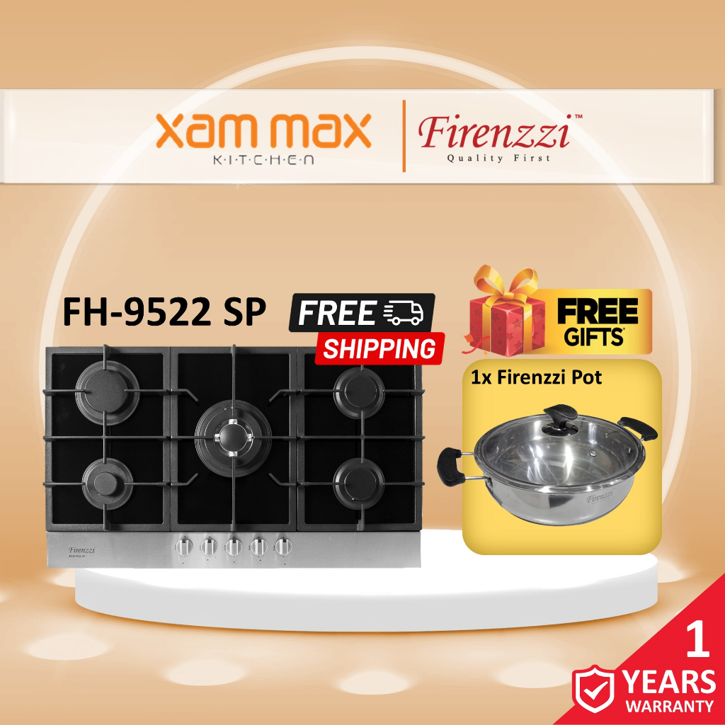(Lowest price) Firenzzi - Stainless Steel Gas Hob / FH-9543/FGH-9522 ...