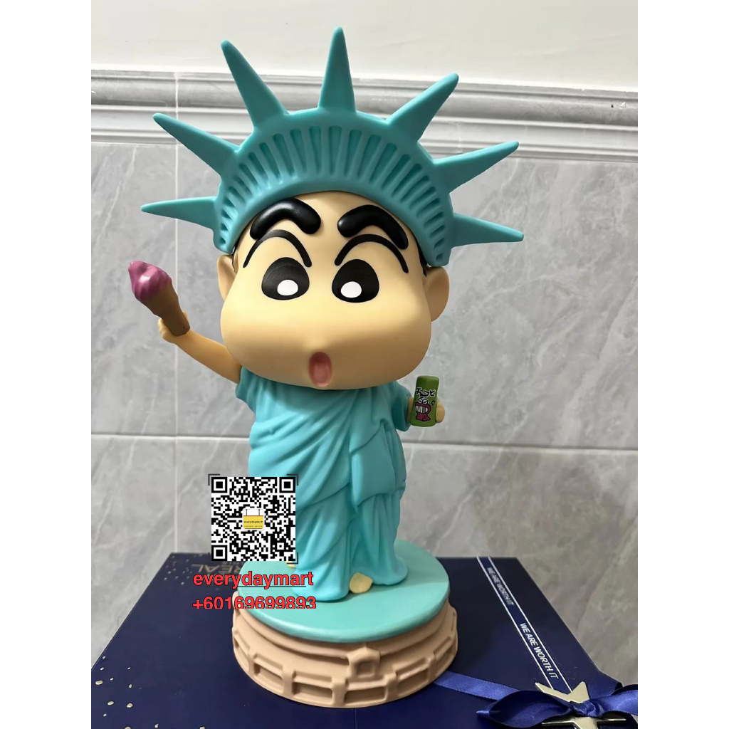 CRAYON💥SHIN CHAN COSPLAY STATUE OF LIBERTY 38cm💥ACTION FIGURE TOYS ...