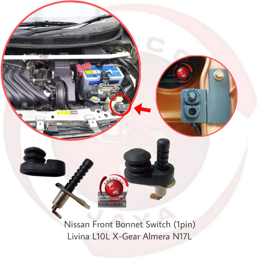 Nissan Front Bonnet Switch (1 pin) X-Gear NTL10L FL 2013- Livina L10L ...