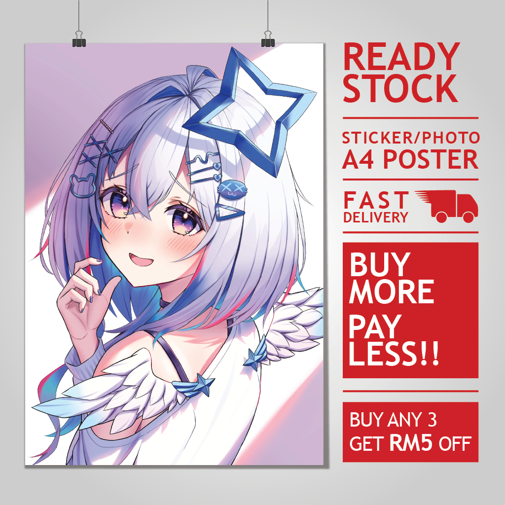 (READY STOCK) Hololive A4 Photo Poster/Sticker | Amane Kanata #1 | A4 Photo Poster/Sticker Wall ...