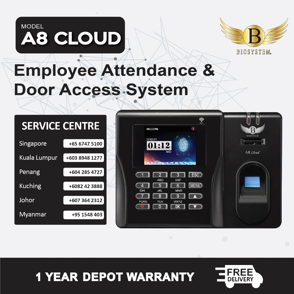 BIOSYSTEM FINGER SCANNER & TIME ATTENDANCE SYSTEM (A8) | Shopee Malaysia