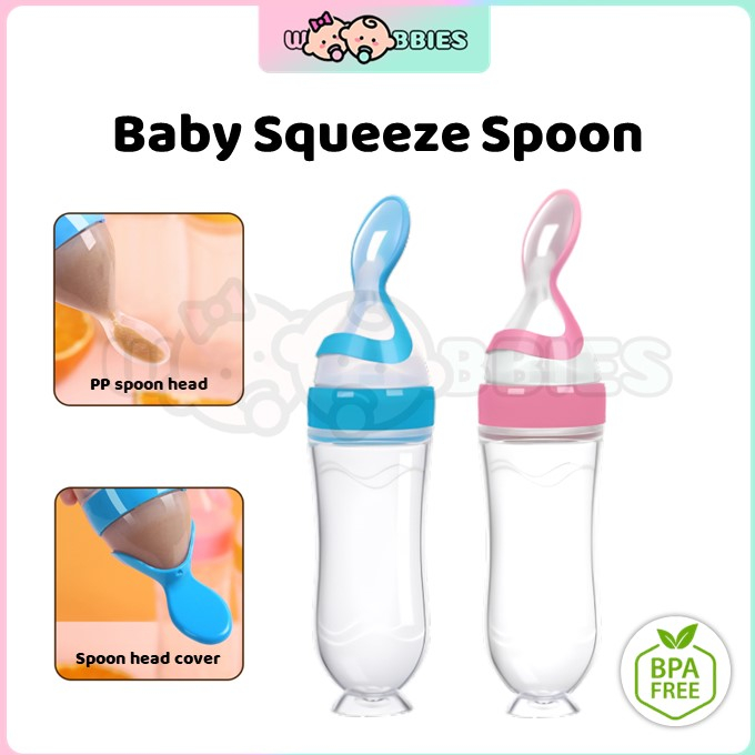 👶🏻Woobbies Baby Squeeze Spoon Bottle Feeder Dropper for Feeding ...
