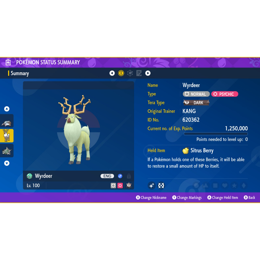 Pokemon Scarlet & Violet - 6IV Shiny Wyrdeer [Tera Raid Build] | Shopee ...