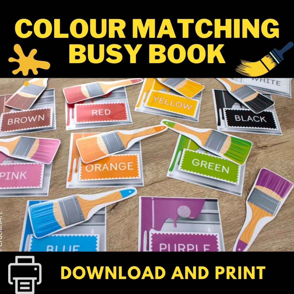 176 (PDF) Colour Matching Busy Book l Paint Colors Matching and ...