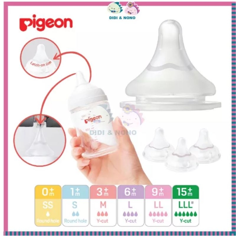 Original Pigeon Peristaltic Plus Wide Neck Silicone soft Nipple /Teat/Puting Old or new version ...