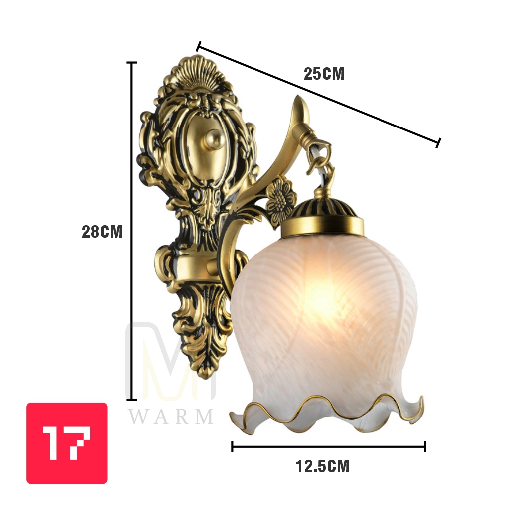 Ready Stock ~ Wall Lamp Glass E27 Lamp shade Bedroom Entrance Aisle ...