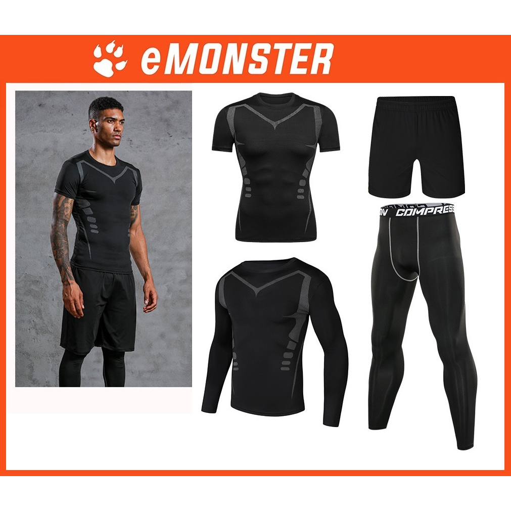 3pcs / Set Workout Male Sport Suit Gym Compression Clothes Fitness ...