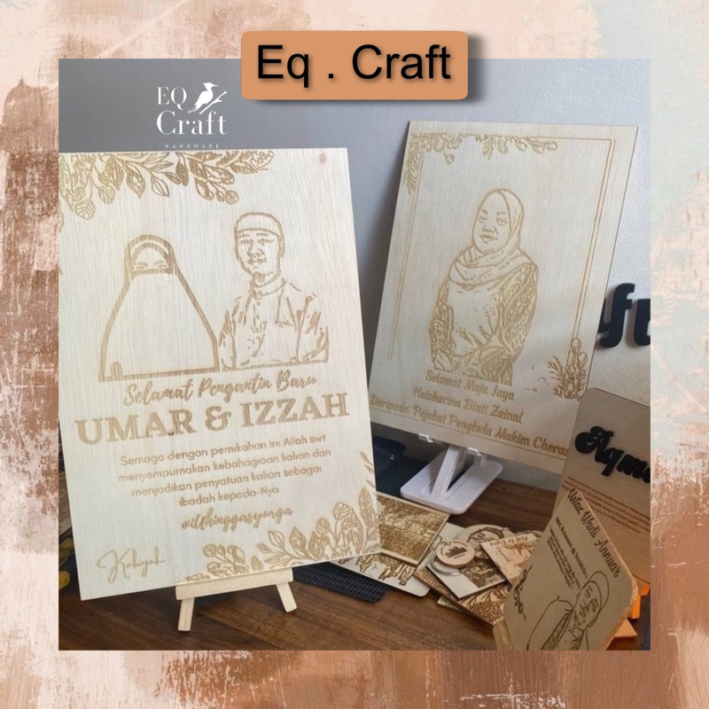 Wooden photo custom made laser engrave ukiran laser by EQ.Craft ...