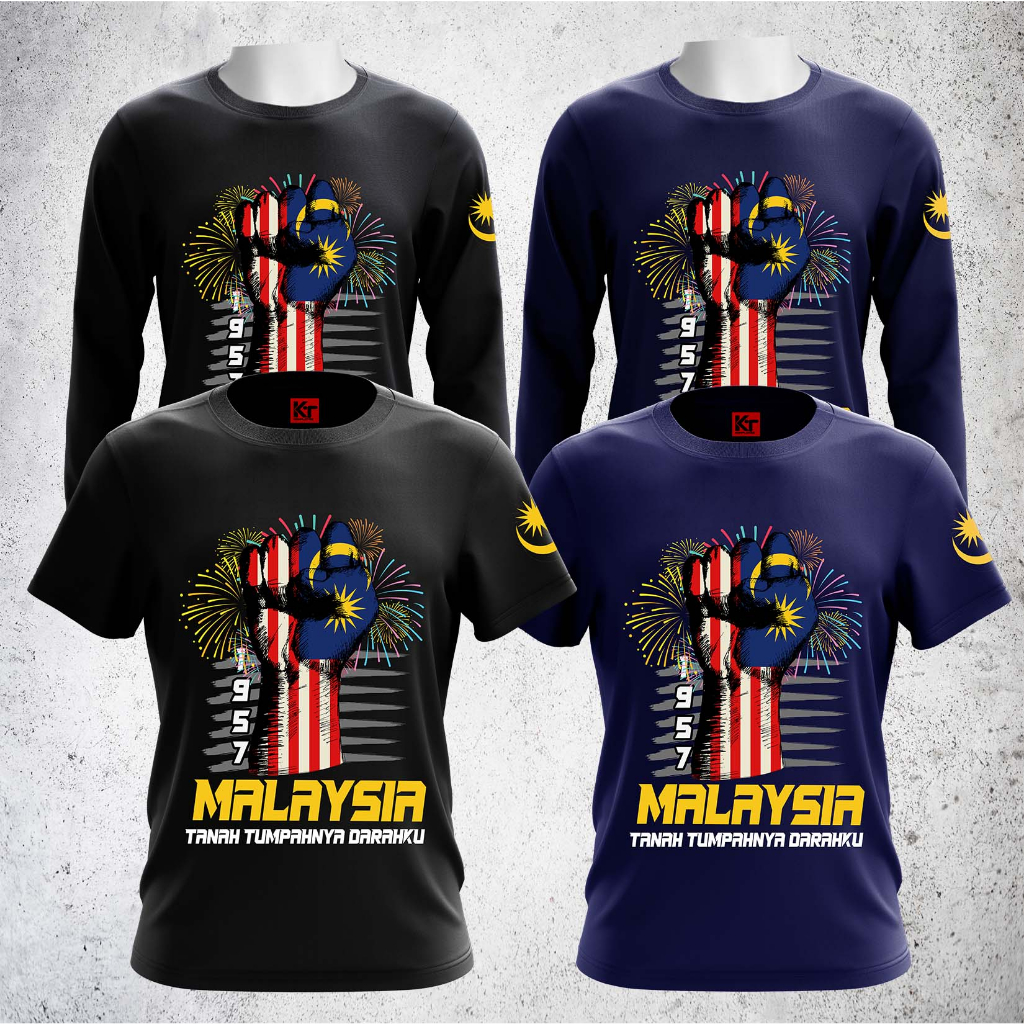 Baju malaysia merdeka tshirt merdeka kain 100% cotton lembut lengan ...
