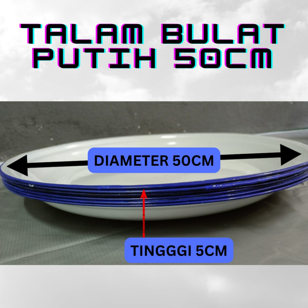 TALAM BULAT SAIZ 50CM / DULANG TALAM BULAT PUTIH / STAINLESS STAIL ...