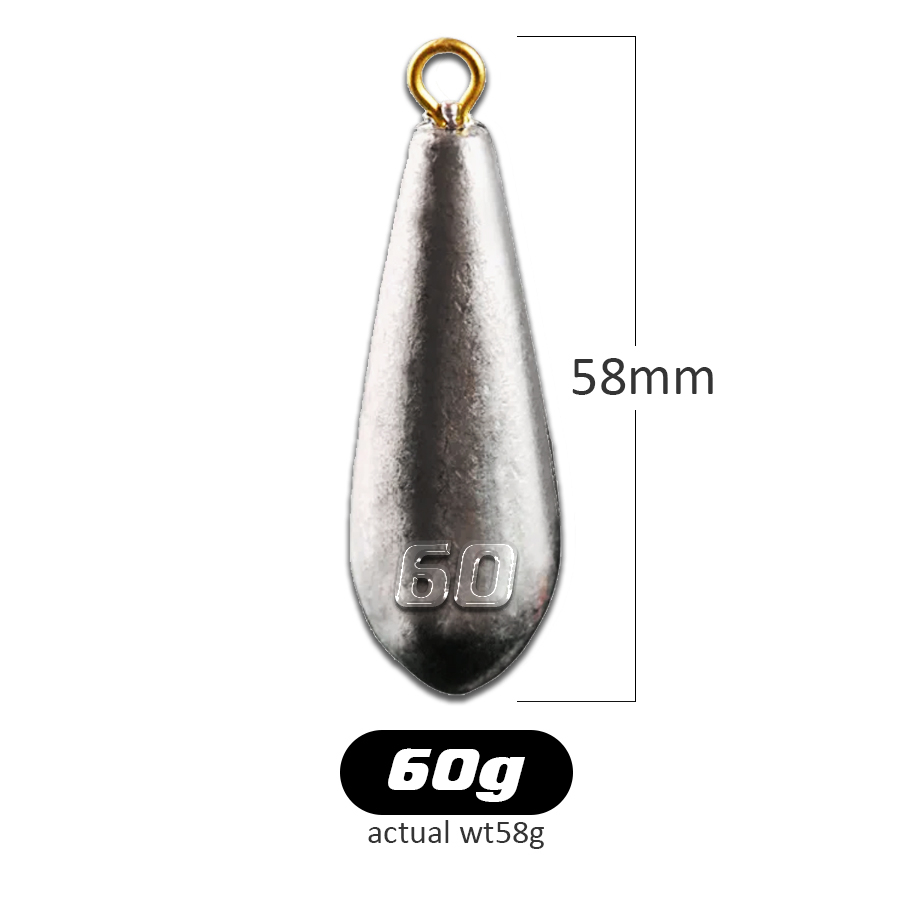 Long Drop Lead Sinker (10-70g) Batu Ladung Timah Pancing Fishing Sea Bottom Weight Pantai SB ...