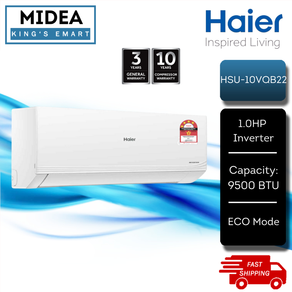 Haier R32 Smart Inverter VQB Series Air Conditioner HSU-10VQB22 HSU ...