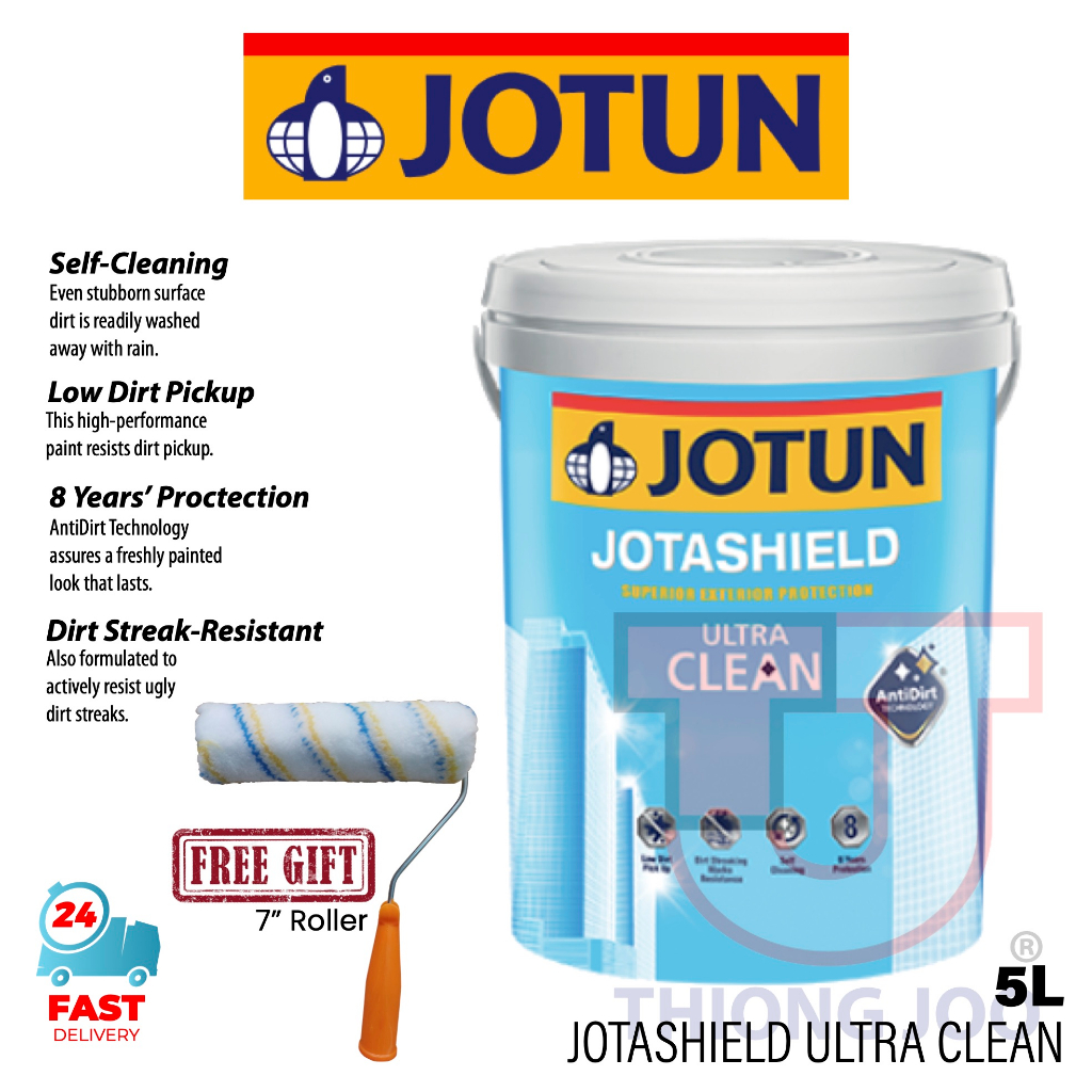 JOTUN JOTASHIELD ULTRA CLEAN 5L Exterior Wall Paint/Cat Luar/Jotashield ... JOTUN JOTASHIELD ULTRA CLEAN 5L Exterior Wall Paint/Cat Luar/Jotashield ...